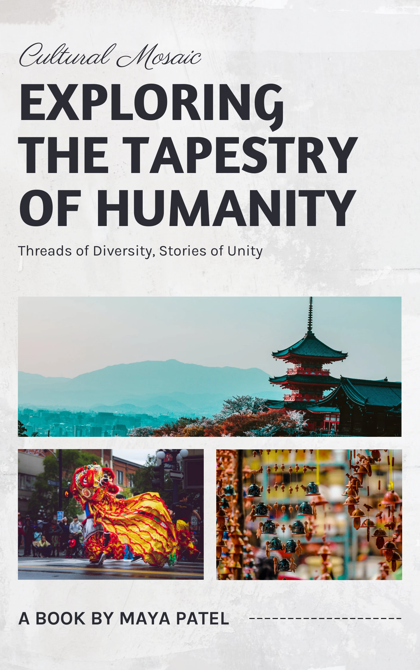 White Texture Explore Culture Modern Book Cover - Venngage