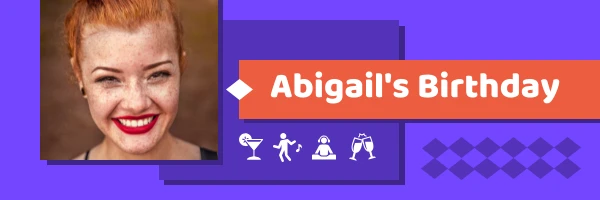 Purple Birthday Email Banner - Venngage