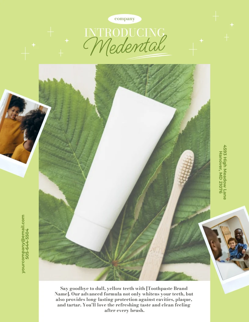 Soft Green Toothpaste Product Poster Template - Venngage