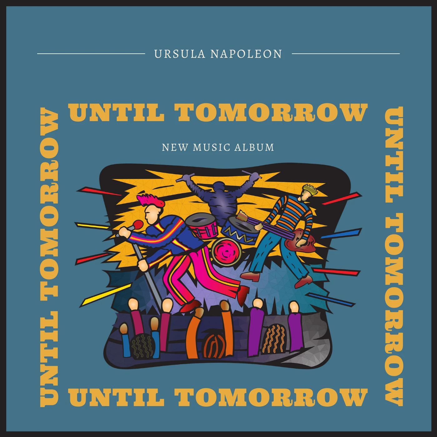 Blue And Black Classic Vintage Rock Album Cover - Venngage