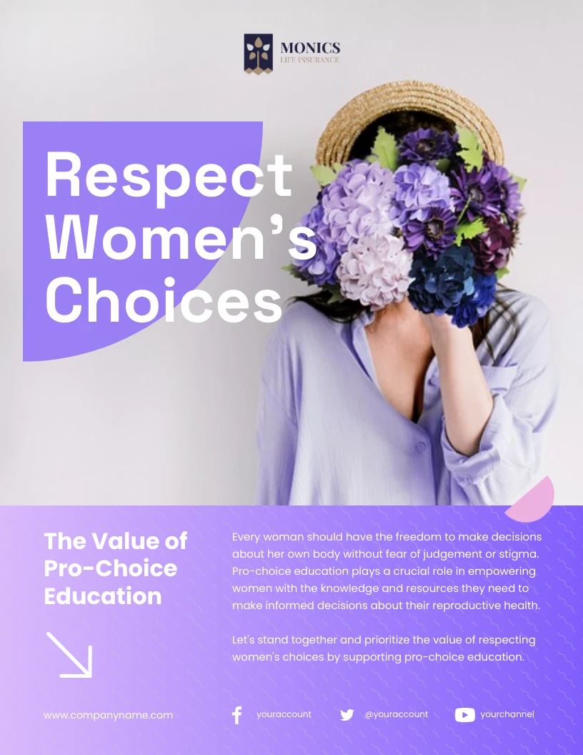 Purple Gradient Pro Choice Campaign Poster - Venngage