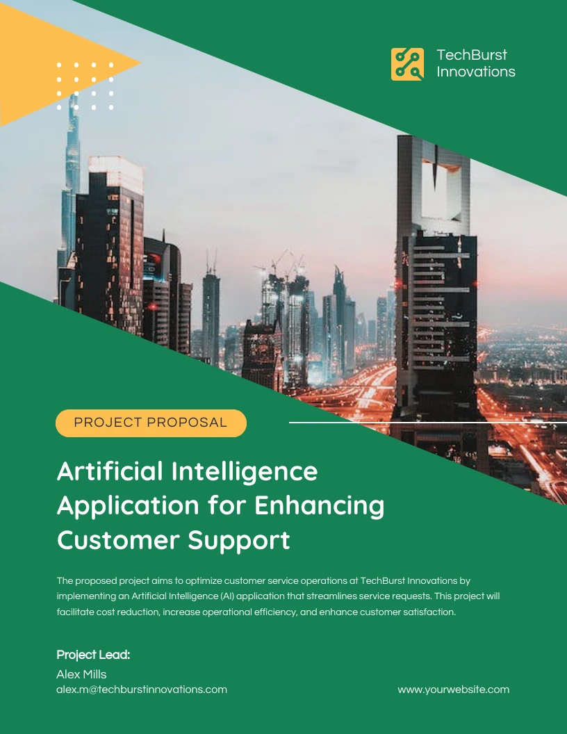 Green & Yellow Tech Project Proposal Template - Venngage