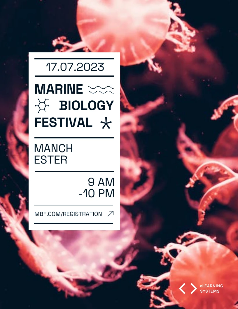 Dark and Red Marine Biology Festival Poster - Venngage