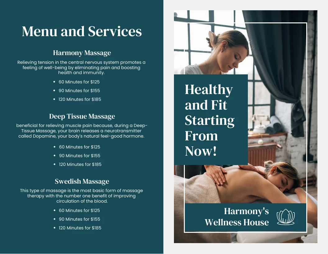 Healthy Spa Brochure Template - Venngage