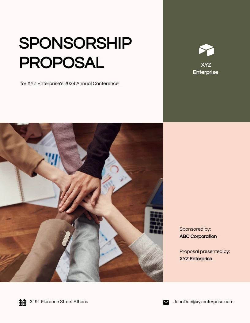 Green & Peach Color Sponsorship Proposal Template - Venngage