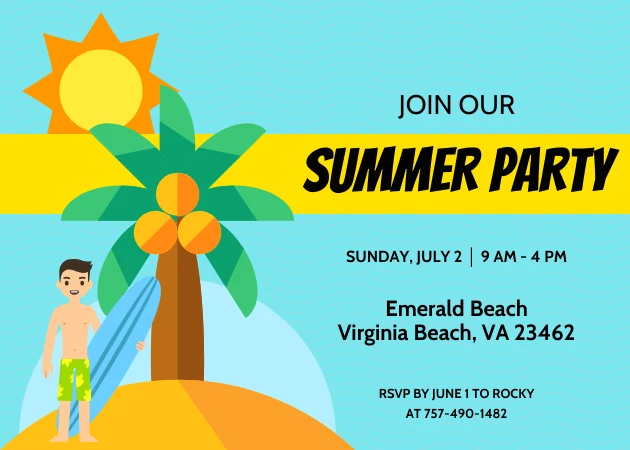 Summer Beach Party Invitation - Venngage