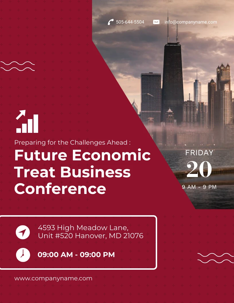 Simple Red Business Conference Poster - Venngage