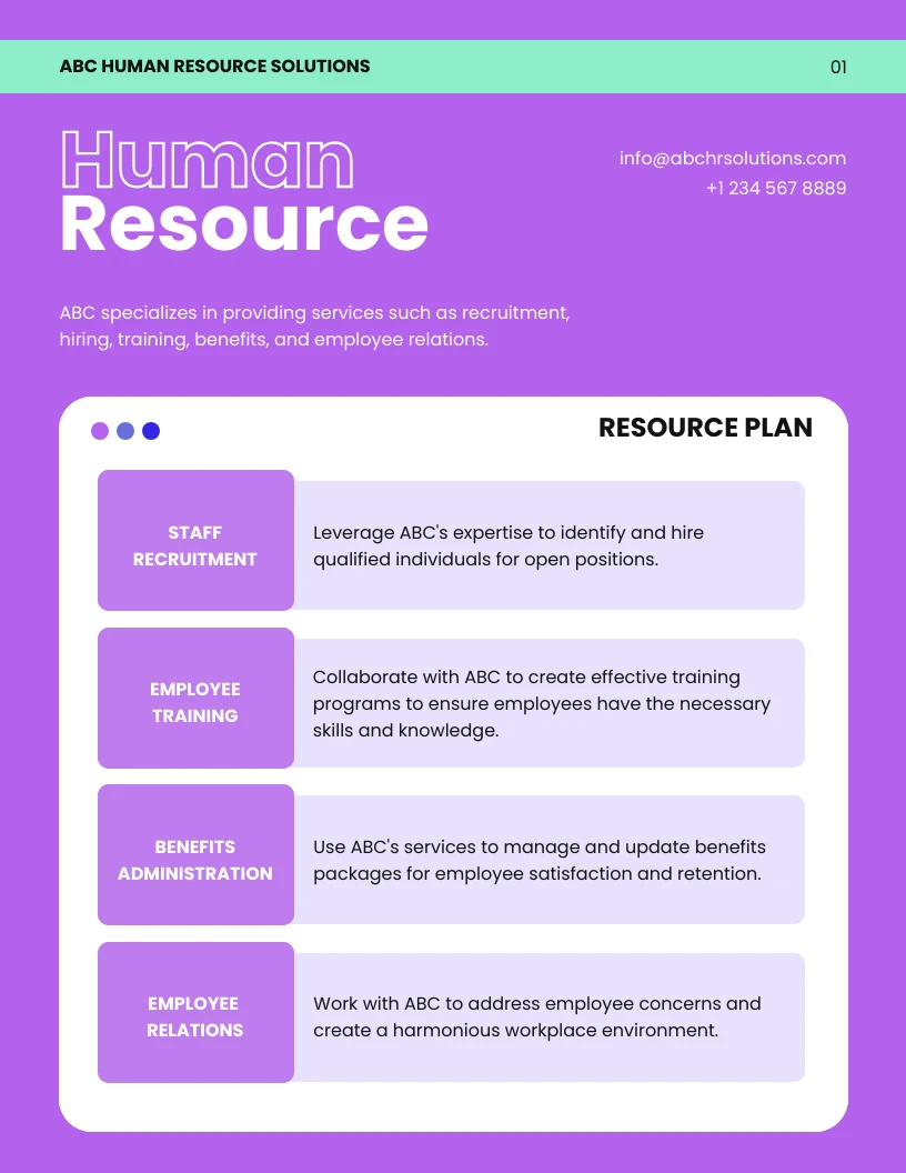 Neon Purple Blue Cyan Resource Plan Template - Venngage