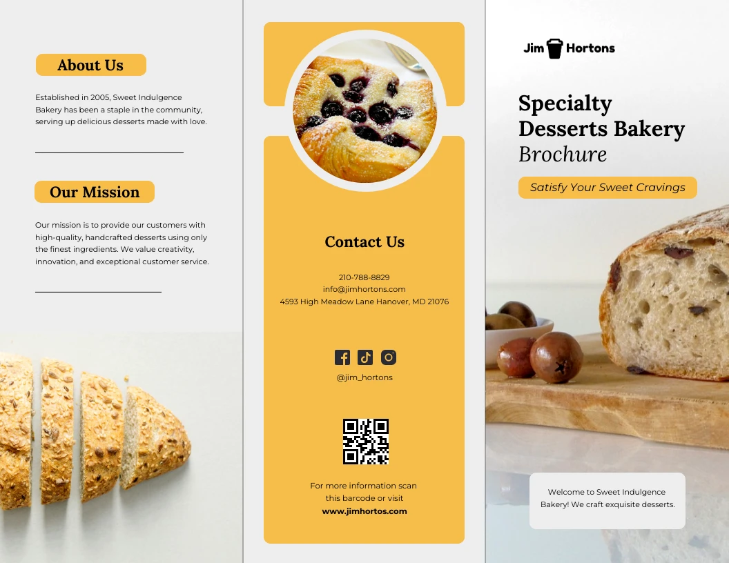 Desserts Bakery Brochure Template - Venngage