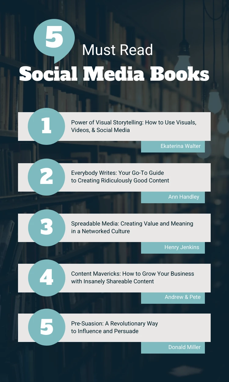 5 Must Read Social Media Books Pinterest Post - Venngage