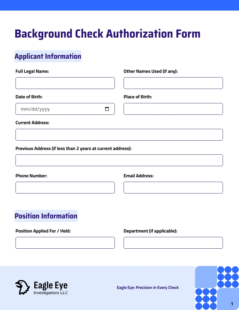 Background Check Authorization Form Template - Venngage