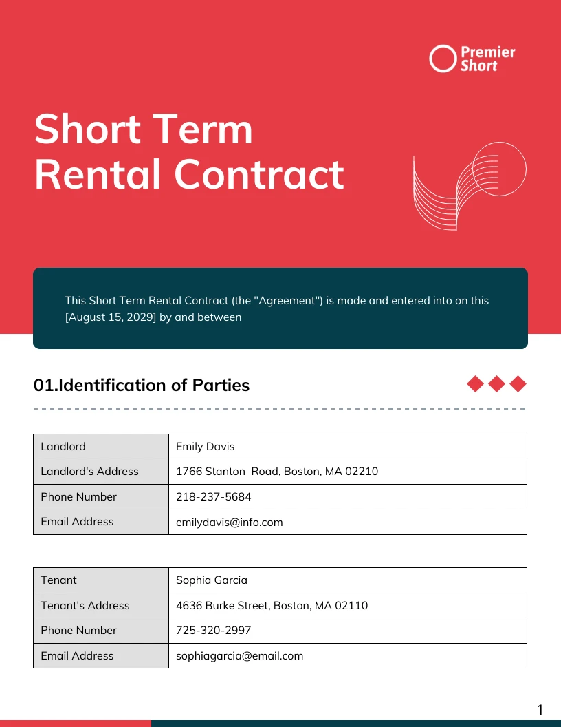 Short Term Rental Contract Template - Venngage