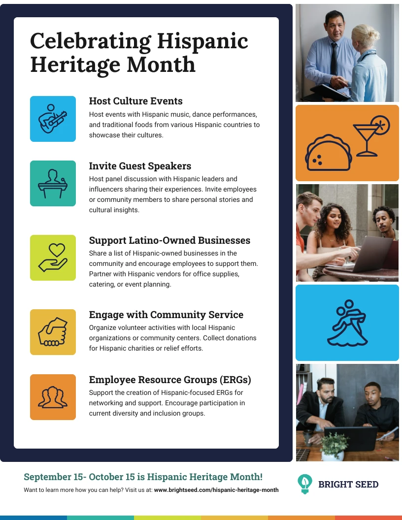 Hispanic Heritage Month Informational HR Infographic - Venngage