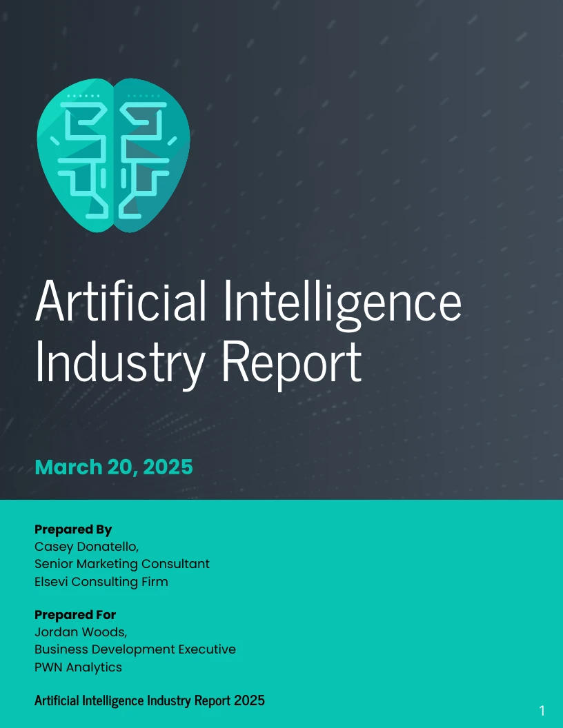 Artificial Intelligence Quarterly Report Template - Venngage