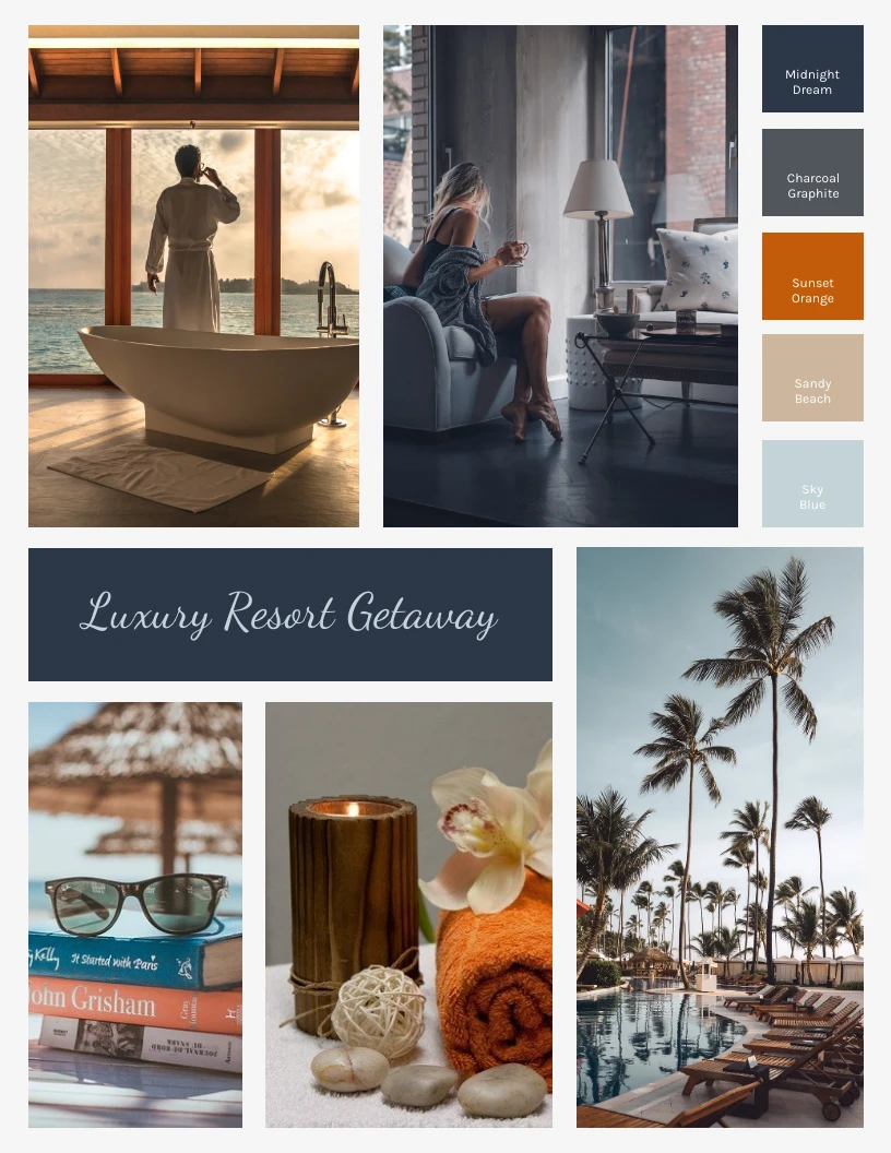 Resort Hospitality Mood Board - Venngage