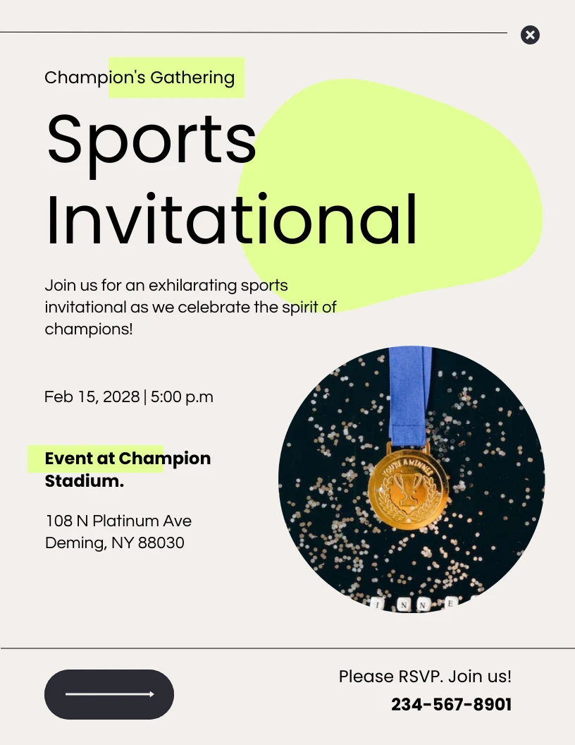 Cream And Green Light Modern Sports Invitations - Venngage