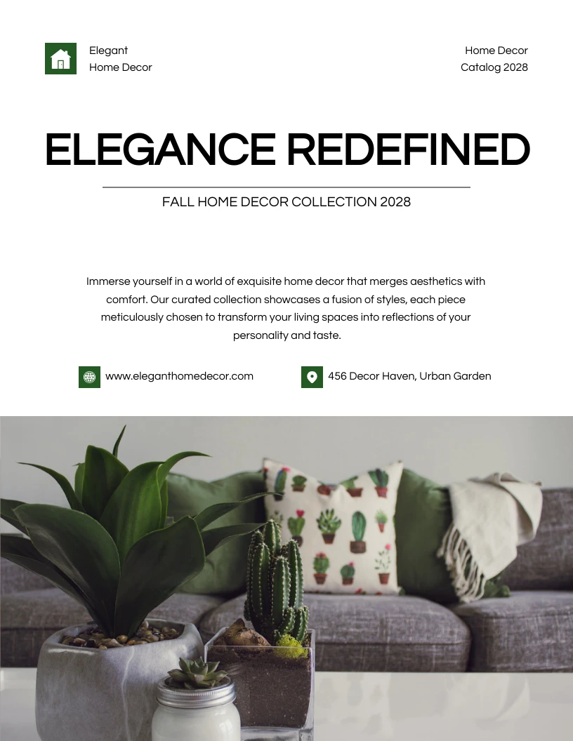 Fall Home Decor Collection Catalog Template - Venngage