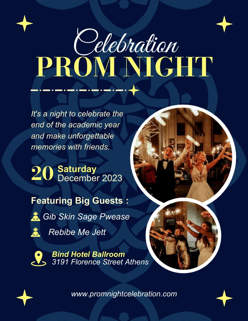 Deep Cove Prom Night Flyer Template Venngage