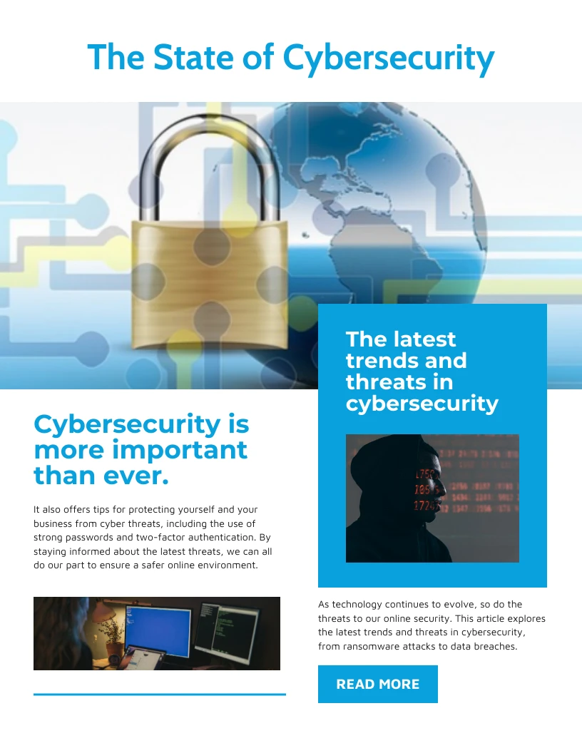 White Blue Clean IT Email Newsletter Template - Venngage