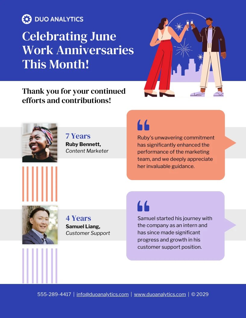 Monthly Work Anniversary Email Newsletter Template - Venngage