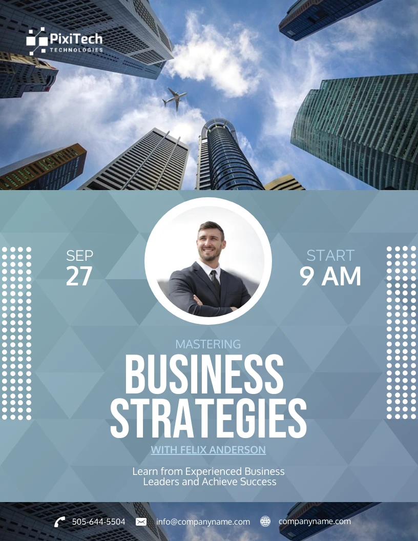 Soft Blue Business Strategies Conference - Venngage