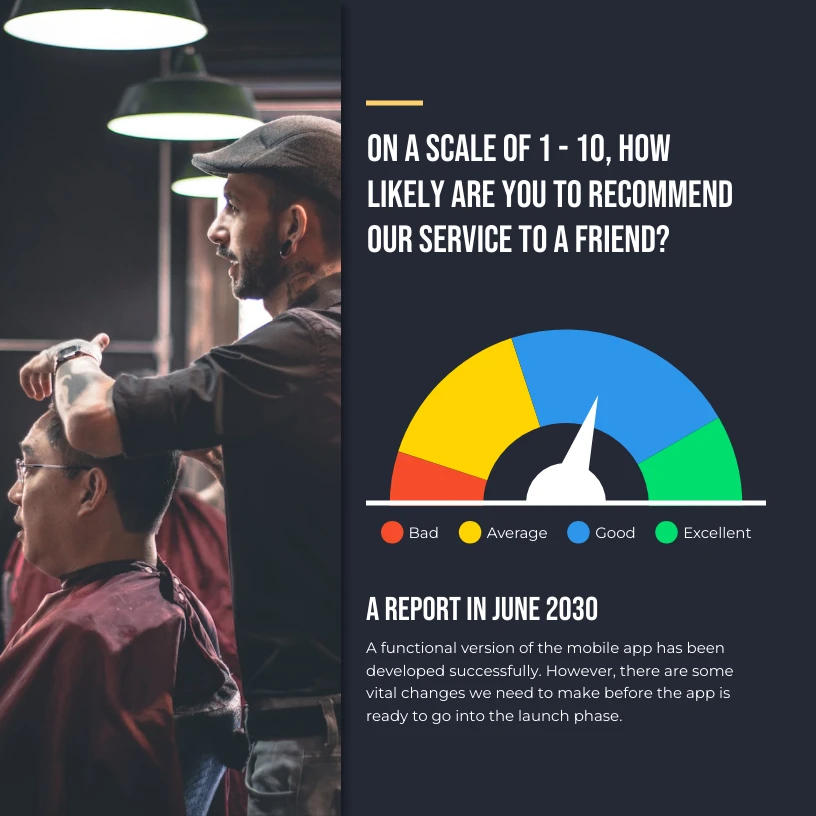Professional Service Recommendation Gauge Chart Template - Venngage