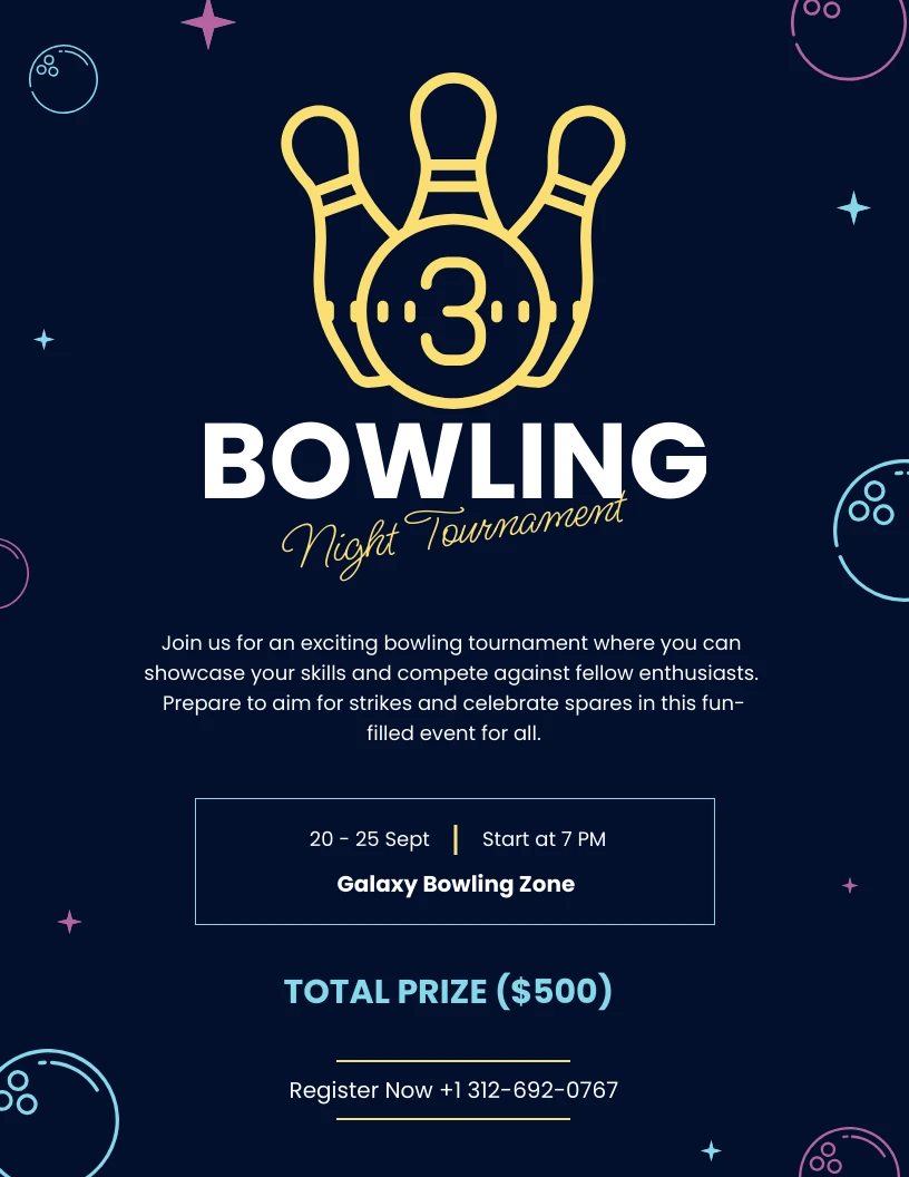 Bowling Night Tournament Flyer Template - Venngage