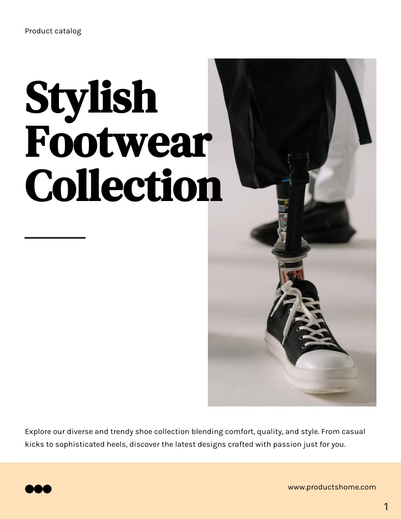 Stylish Footwear Product Catalog Template - Venngage