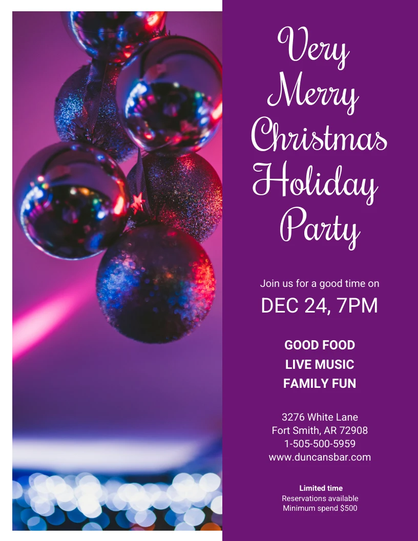 Merry Christmas Holiday Party Event Flyer Template - Venngage