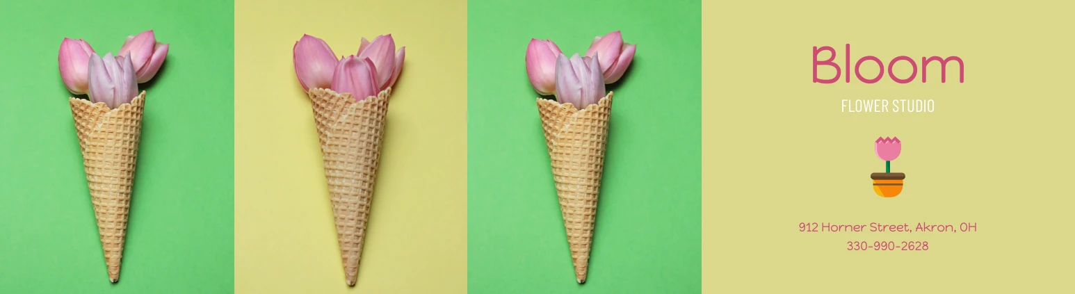 Flower Studio YouTube Banner - Venngage