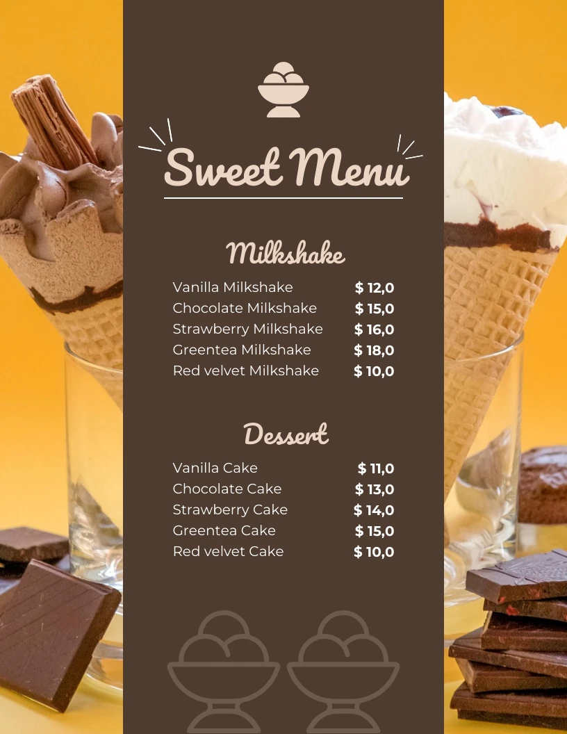 Yellow Gradient Modern Photo Sweet Dessert Menu - Venngage