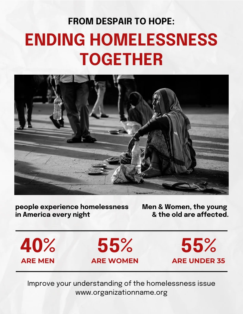 White Modern Texture Homelessness Poster - Venngage