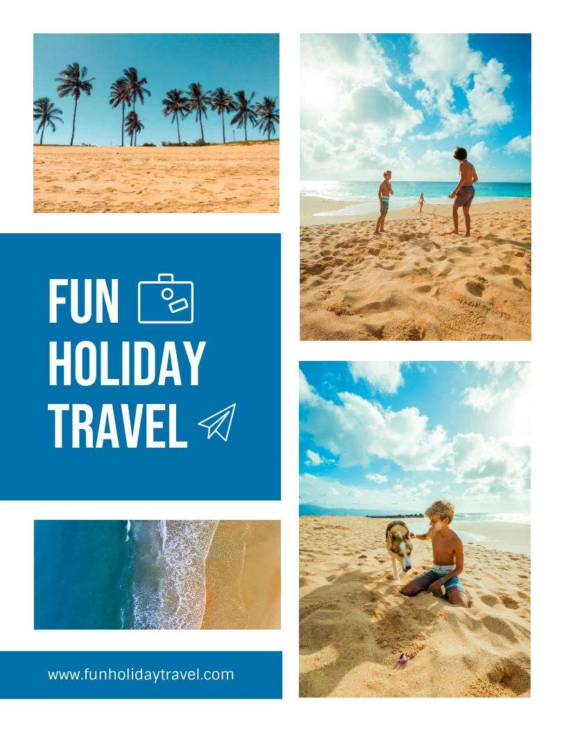 White And Blue Minimalist Cool Holiday Travel Collages - Venngage