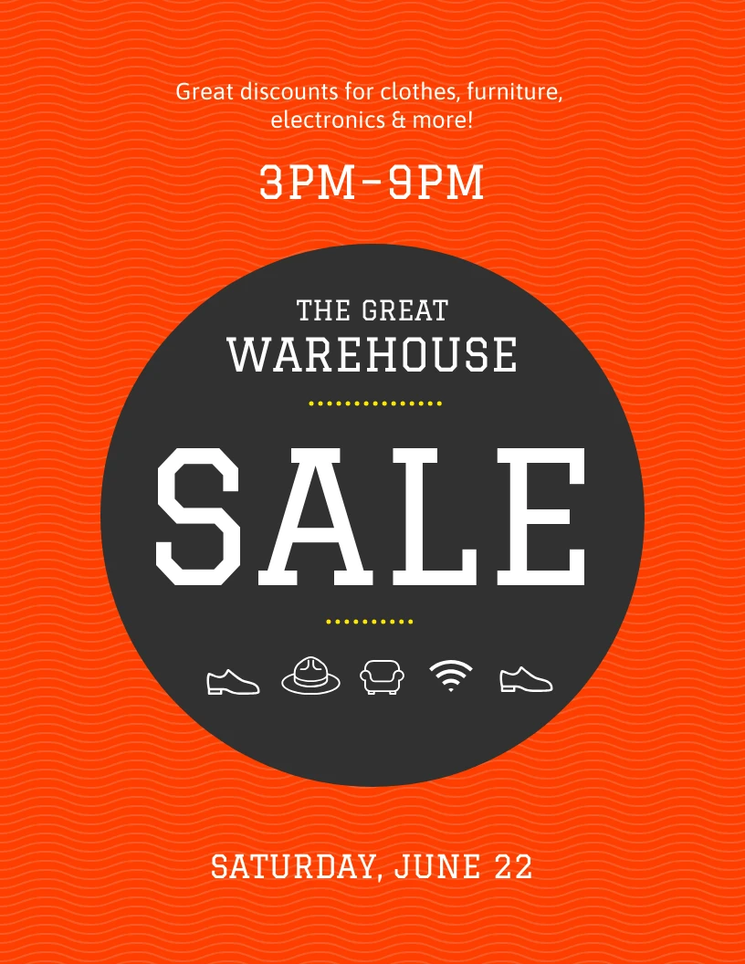Red Bold Warehouse Sale Poster - Venngage
