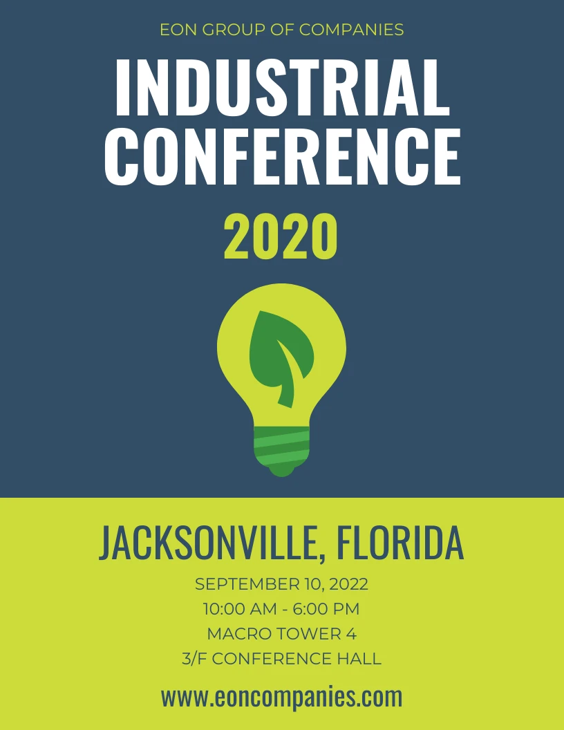 Green Industrial Conference Poster - Venngage