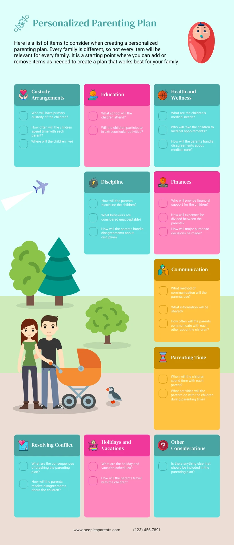 Plantilla del plan de parentalidad - Venngage