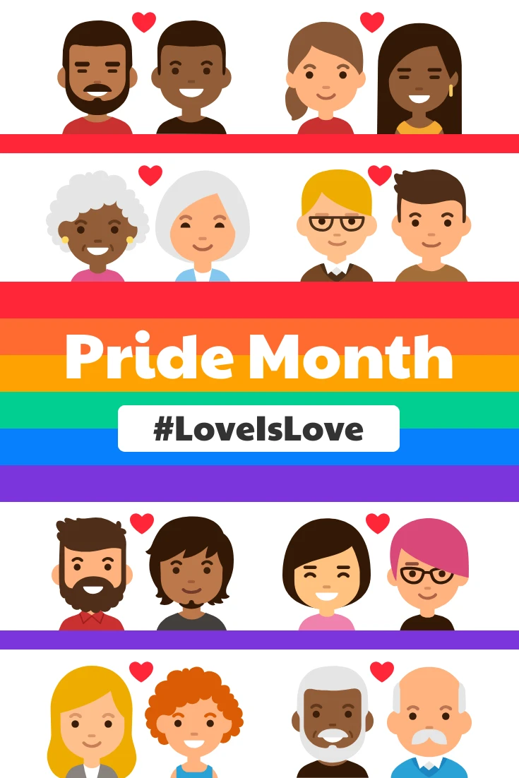 Illustrative Pride Month Pinterest Post - Venngage
