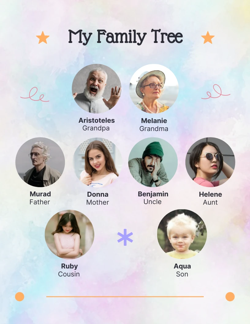Gradient Playful Illustration My Family Tree Poster - Venngage
