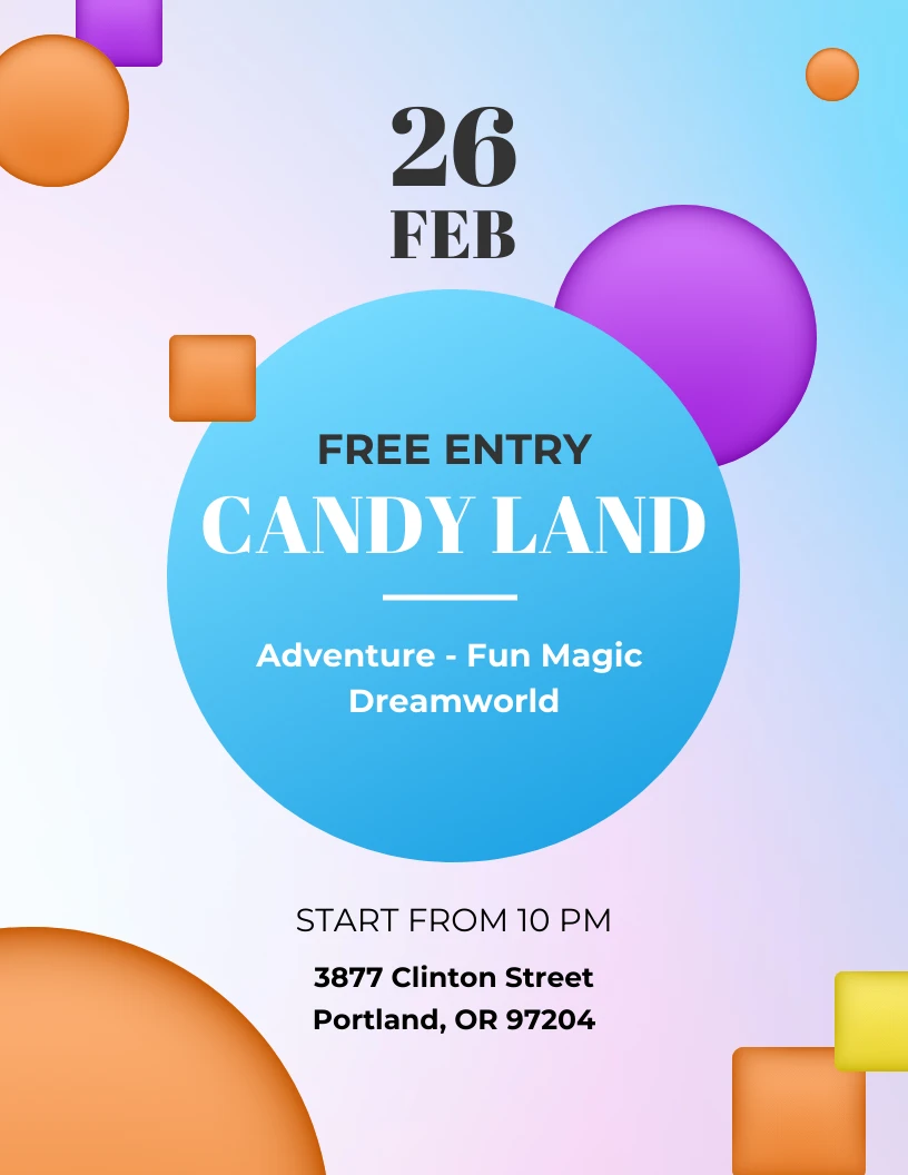 3D Candy Land Abstract Urgent - Venngage