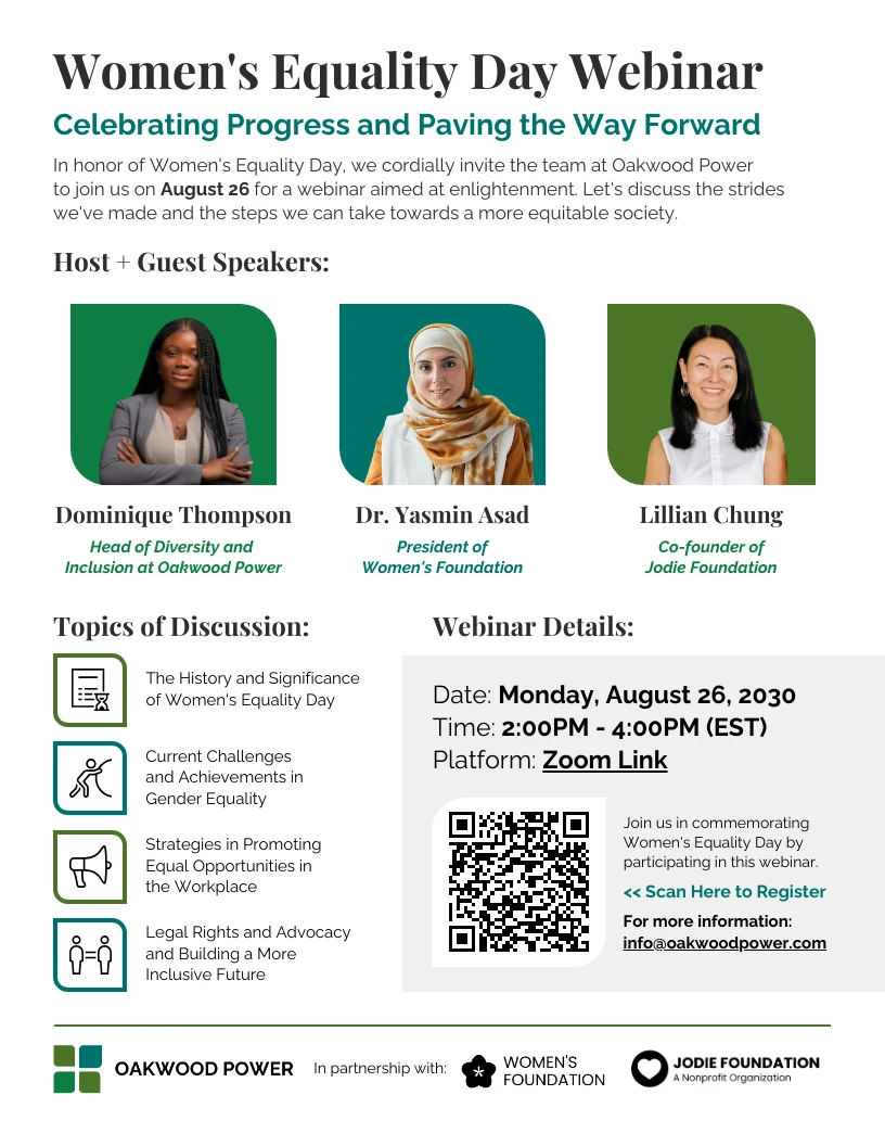 Women's Equality Rights Webinar Poster Template - Venngage