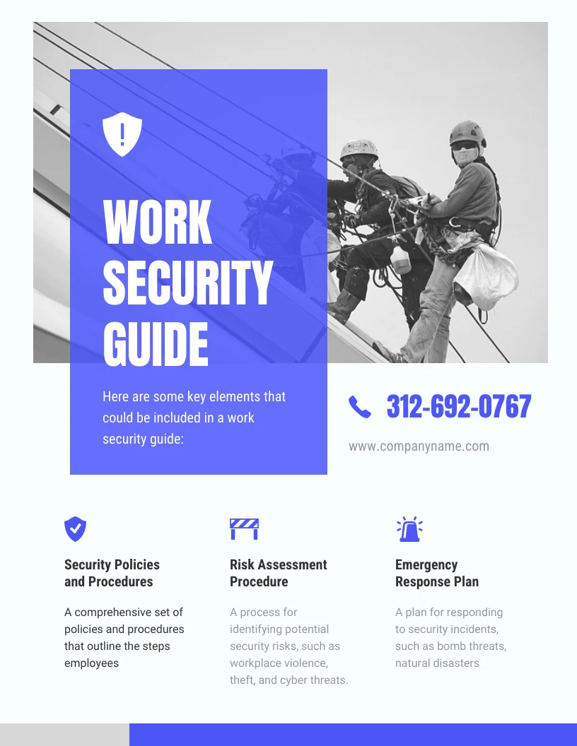Purple White Work Security Guide Blue - Venngage