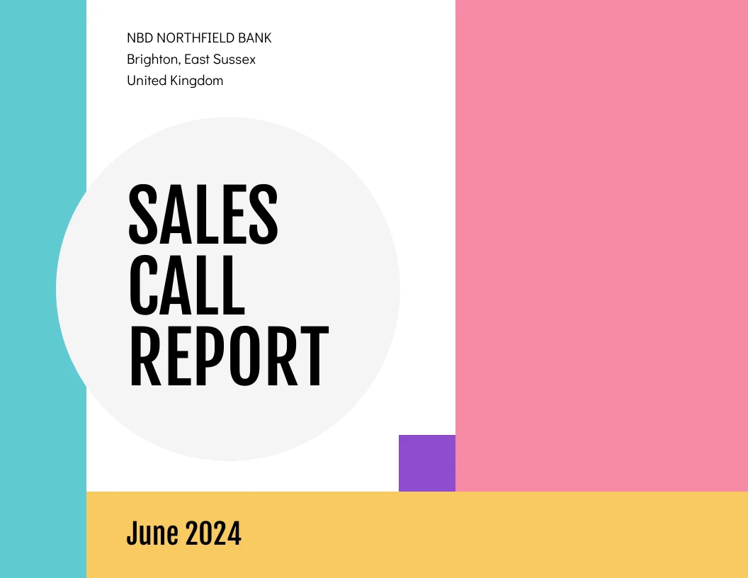 Color Block Sales Call Report Template - Venngage