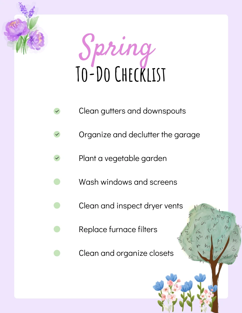 Soft Purple Spring To Do List Schedule Template - Venngage