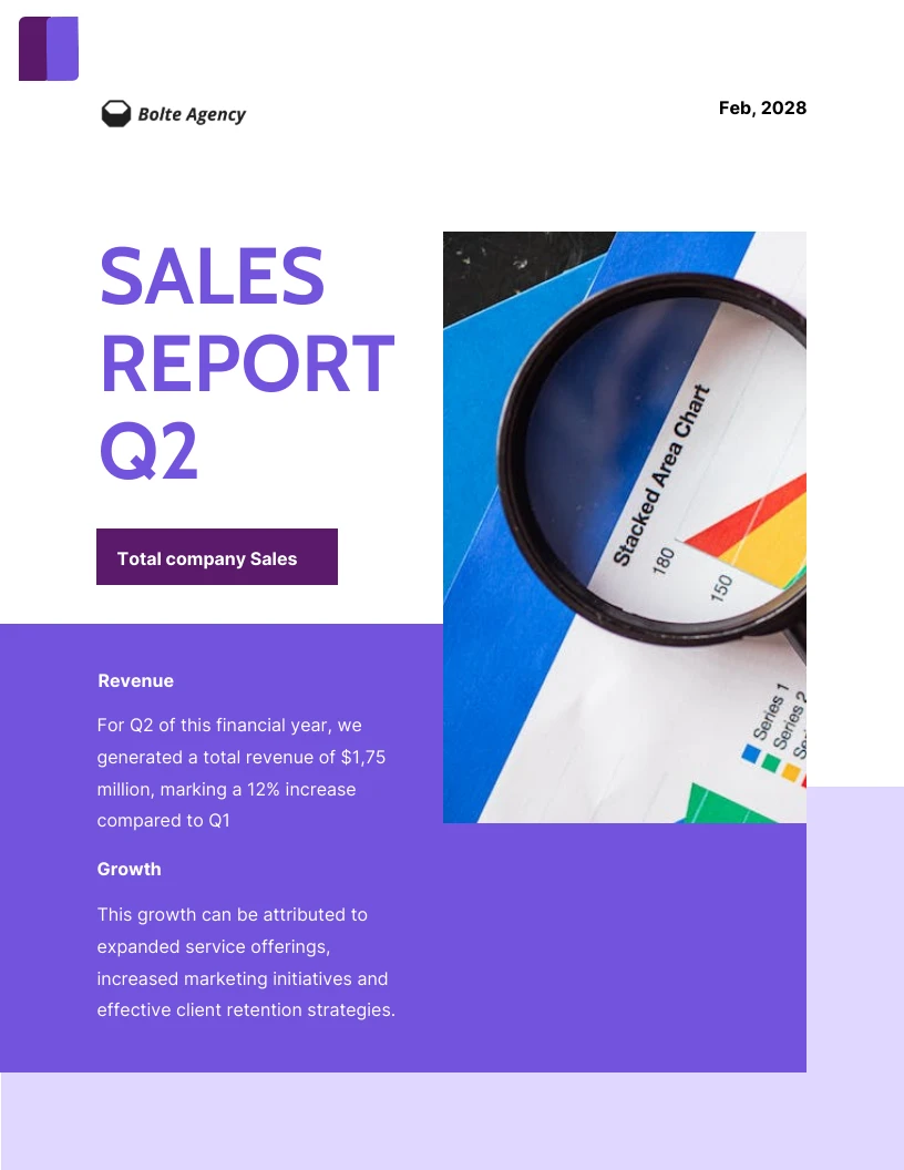 Purple Modern Sales Report Template - Venngage