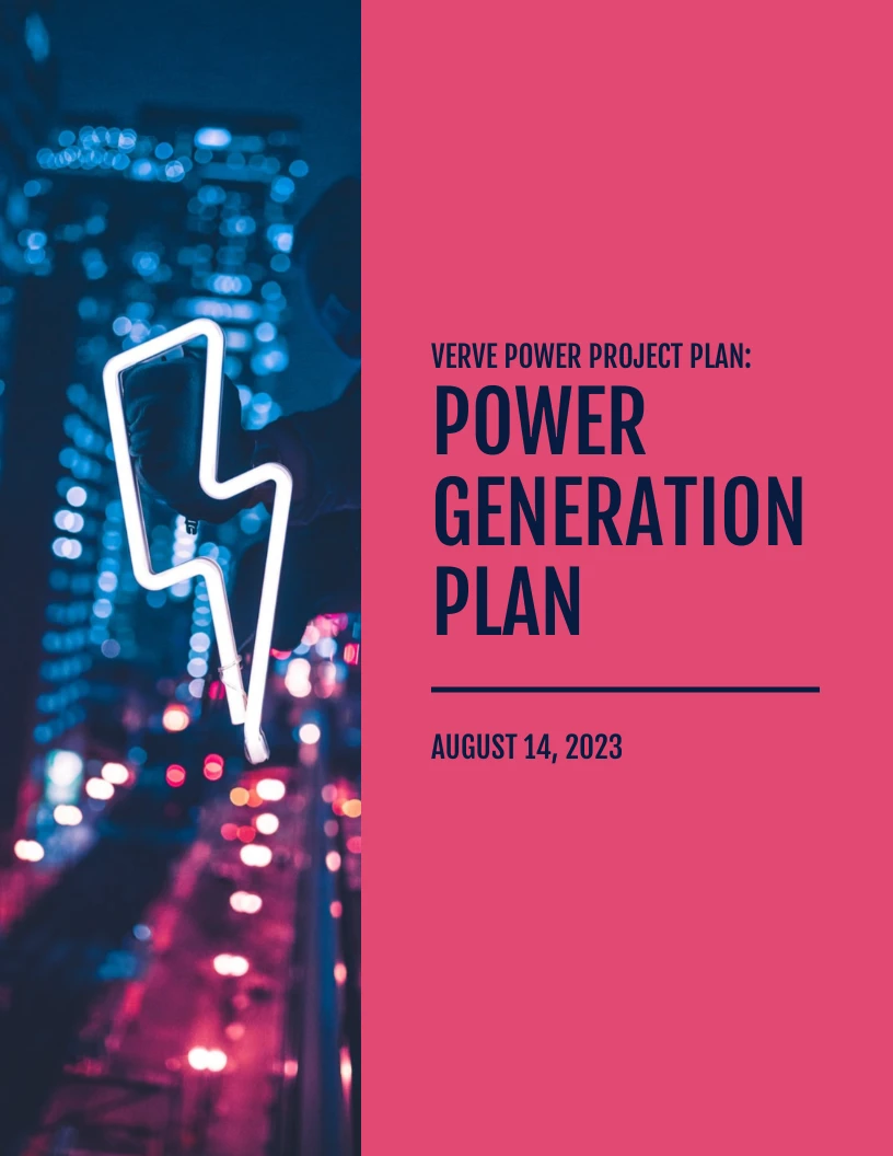 Bold Power Generation Project Plan Template - Venngage
