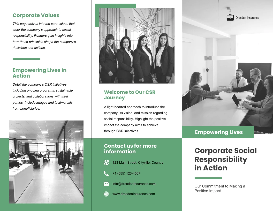Corporate Responsibility Brochure Template - Venngage