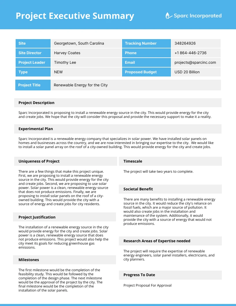Minimalist Summary Template - Venngage