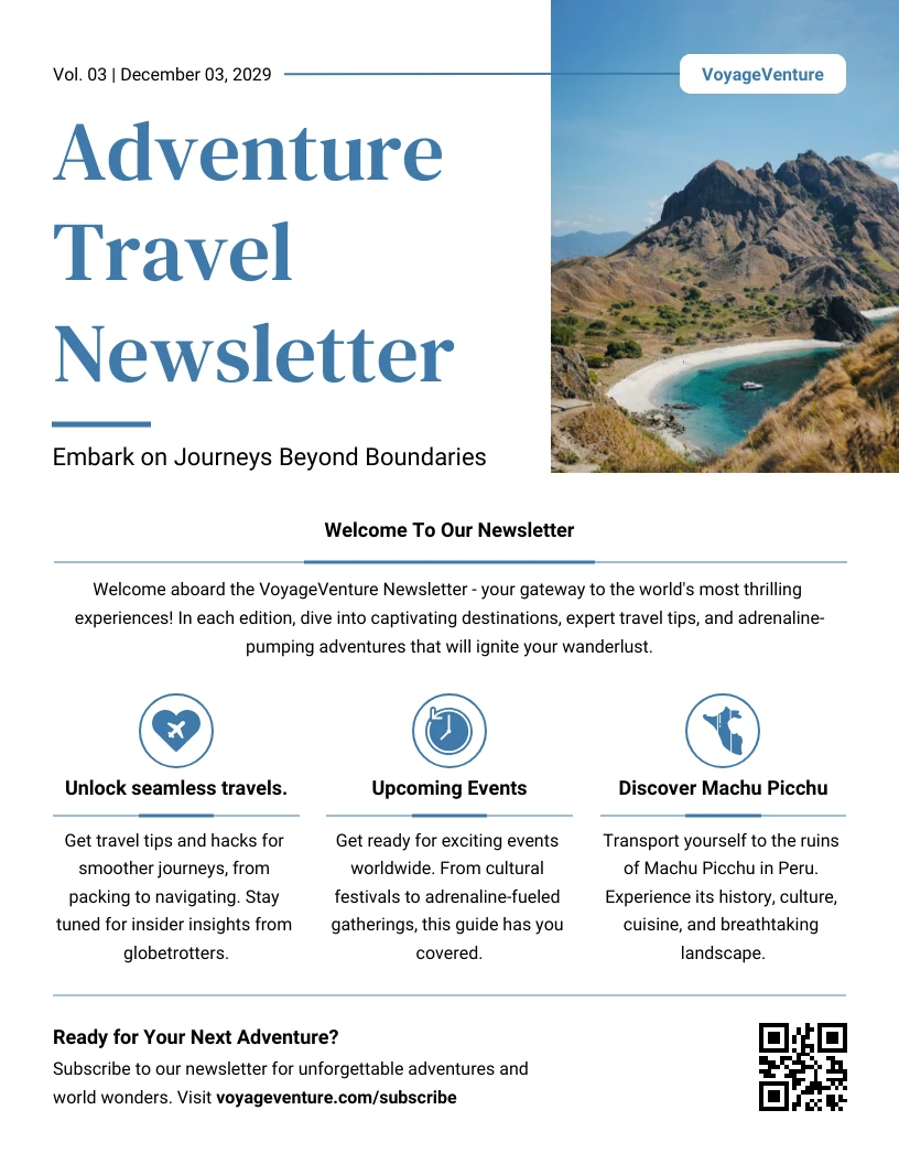 Adventure Travel Newsletter Template - Venngage
