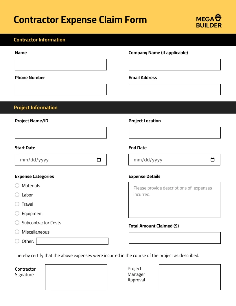 Design Contractor Form Template - Venngage