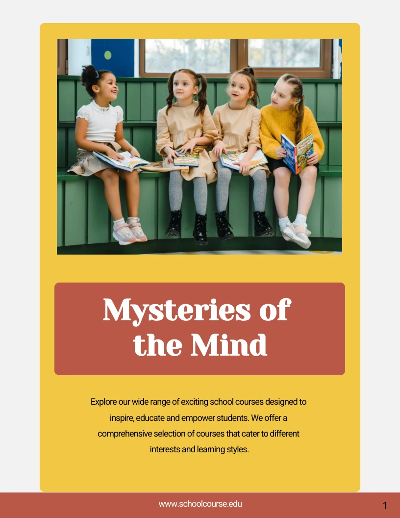 Kids School Course Catalog Template - Venngage